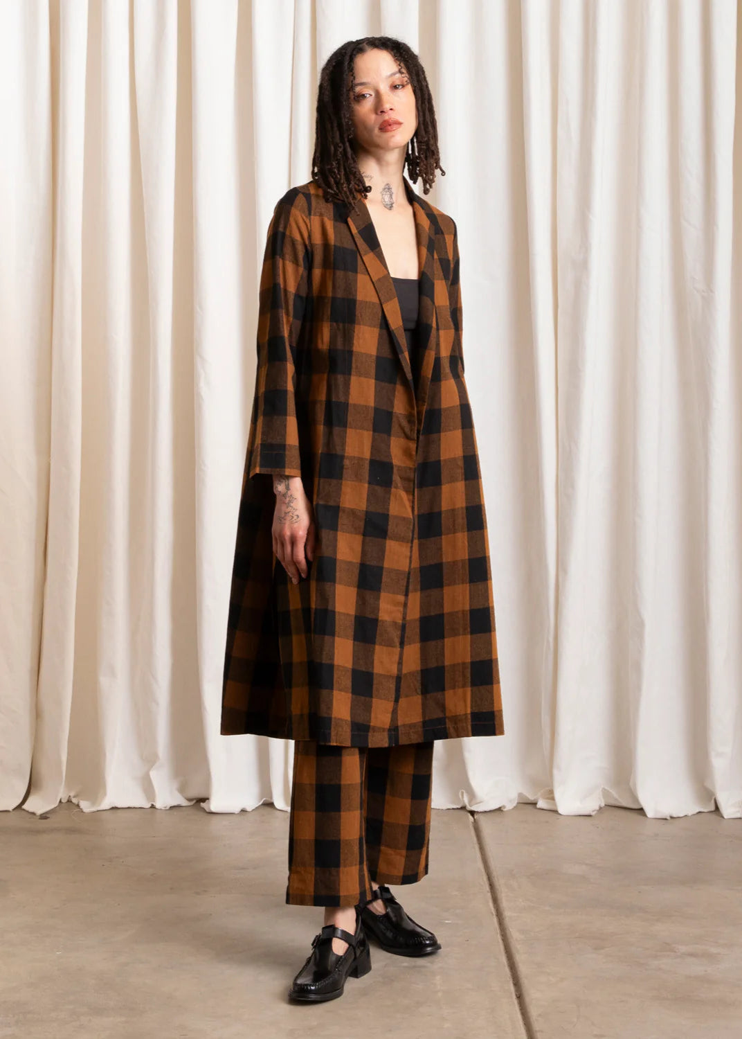 Silk Notch Jacket // Copper Black Plaid – Seven Sisters