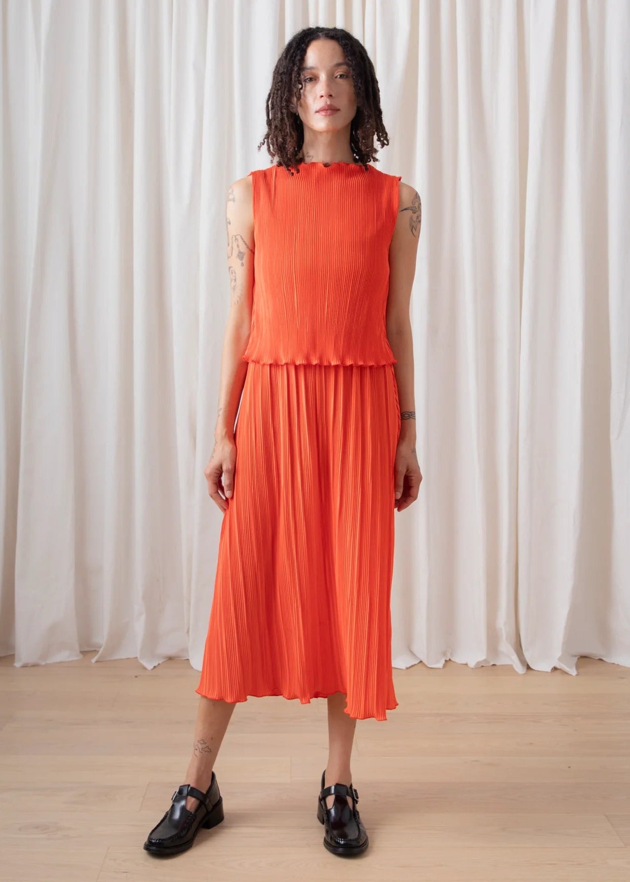 High Neck Pleated Tank // Poppy – Seven Sisters